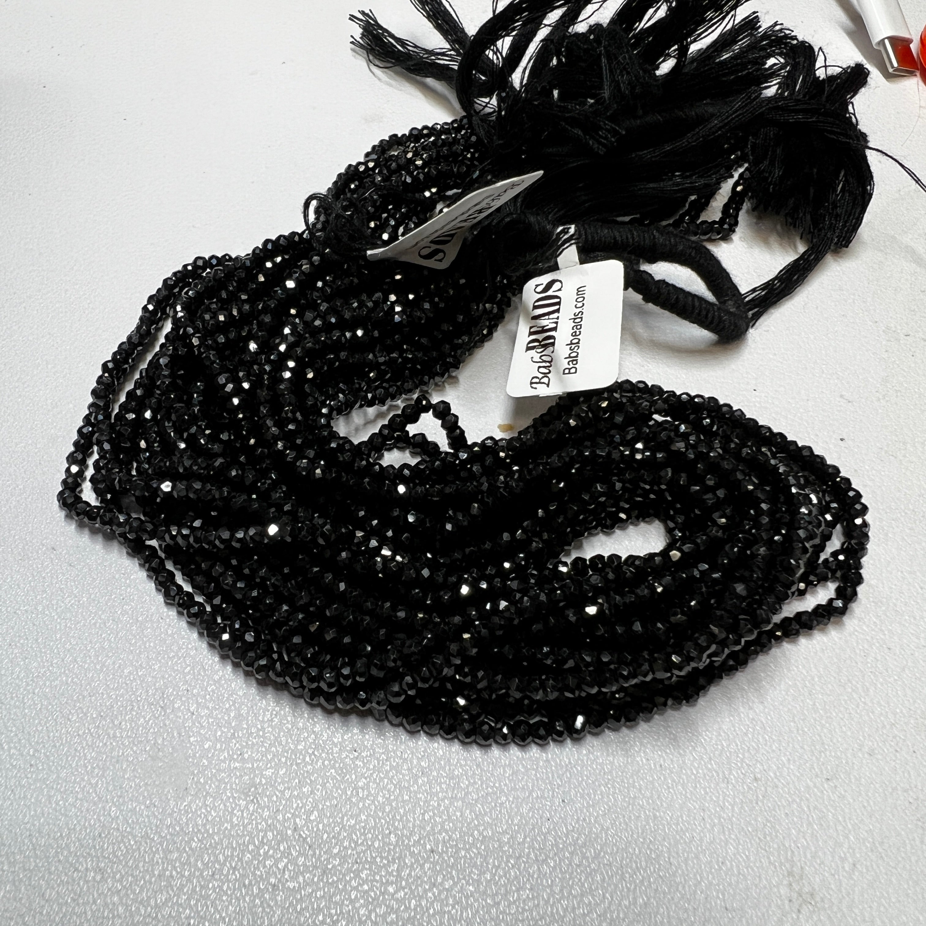 Black Spinel beads 3mm 16" strands all natural from Thailand – BabS ...